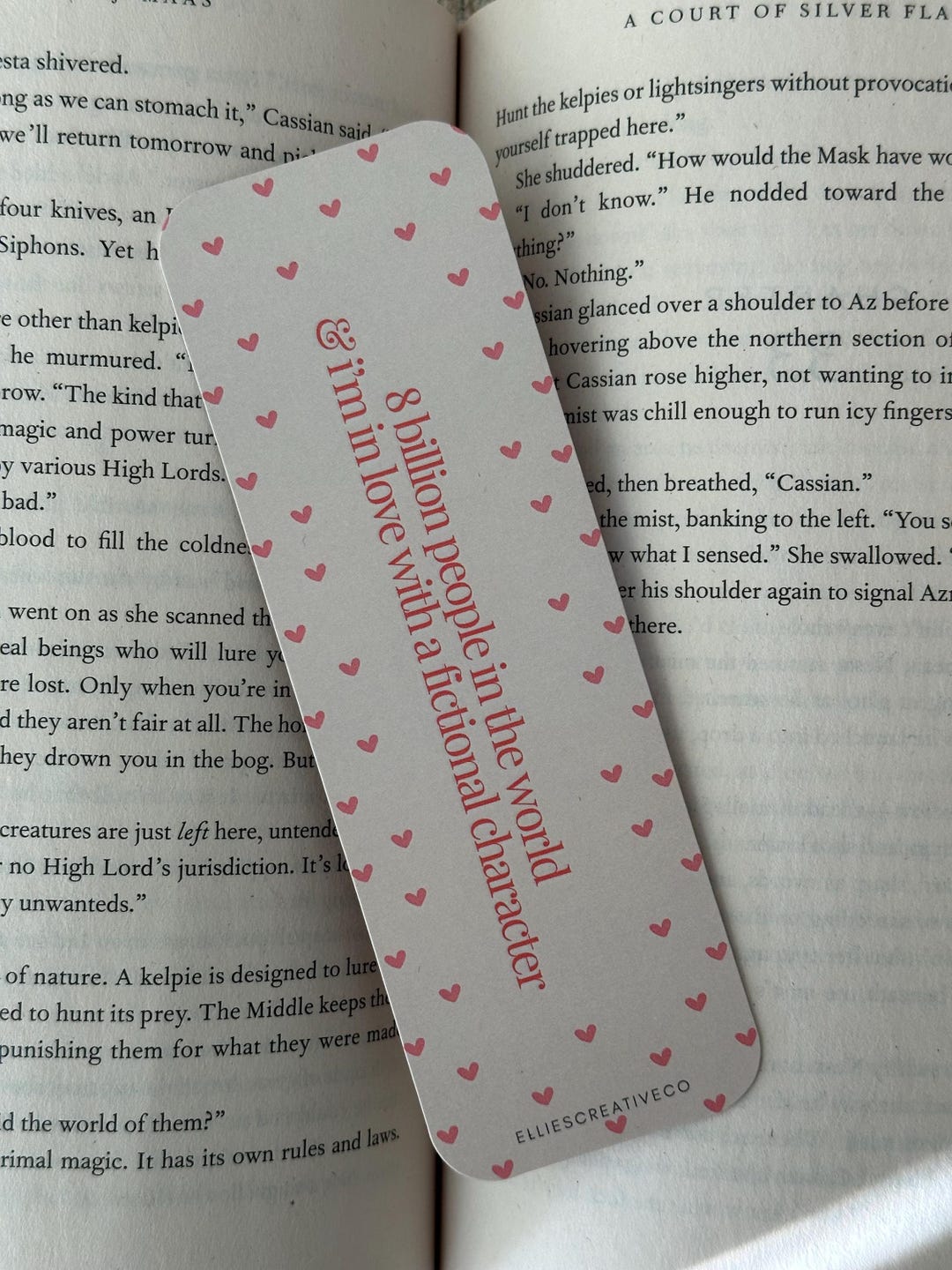 Fictional Character Bookmark / Book Boyfriend Bookmark - Etsy