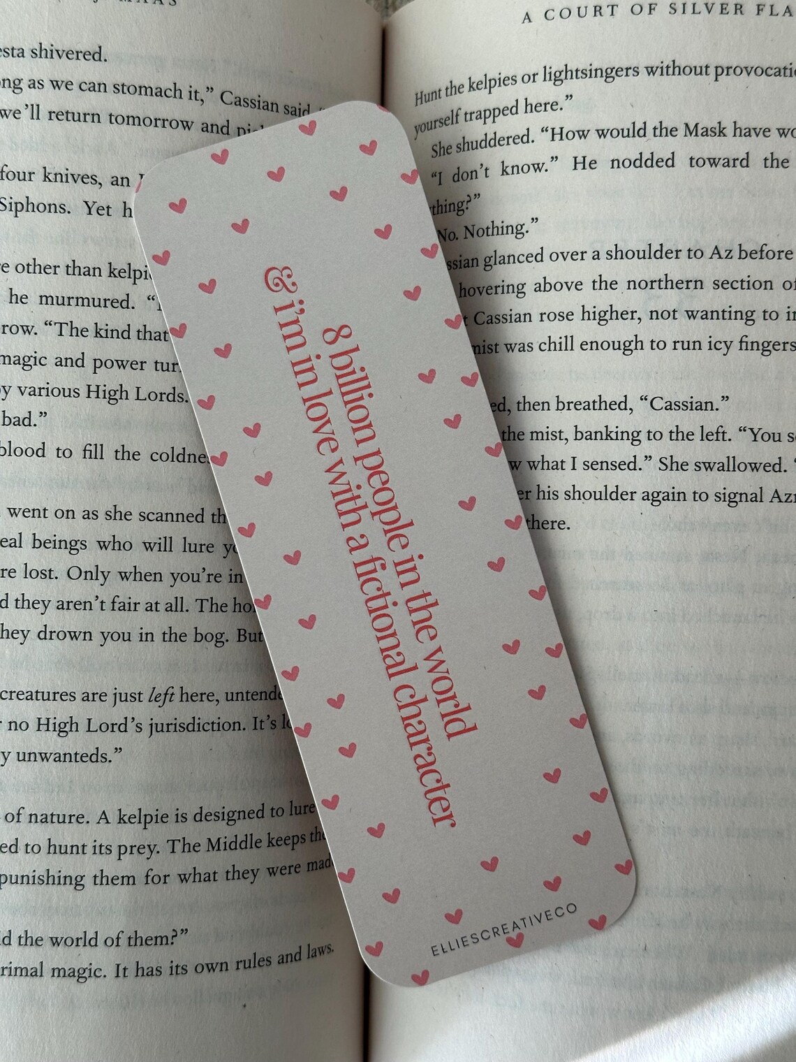 Fictional Character Bookmark / Book Boyfriend Bookmark - Etsy