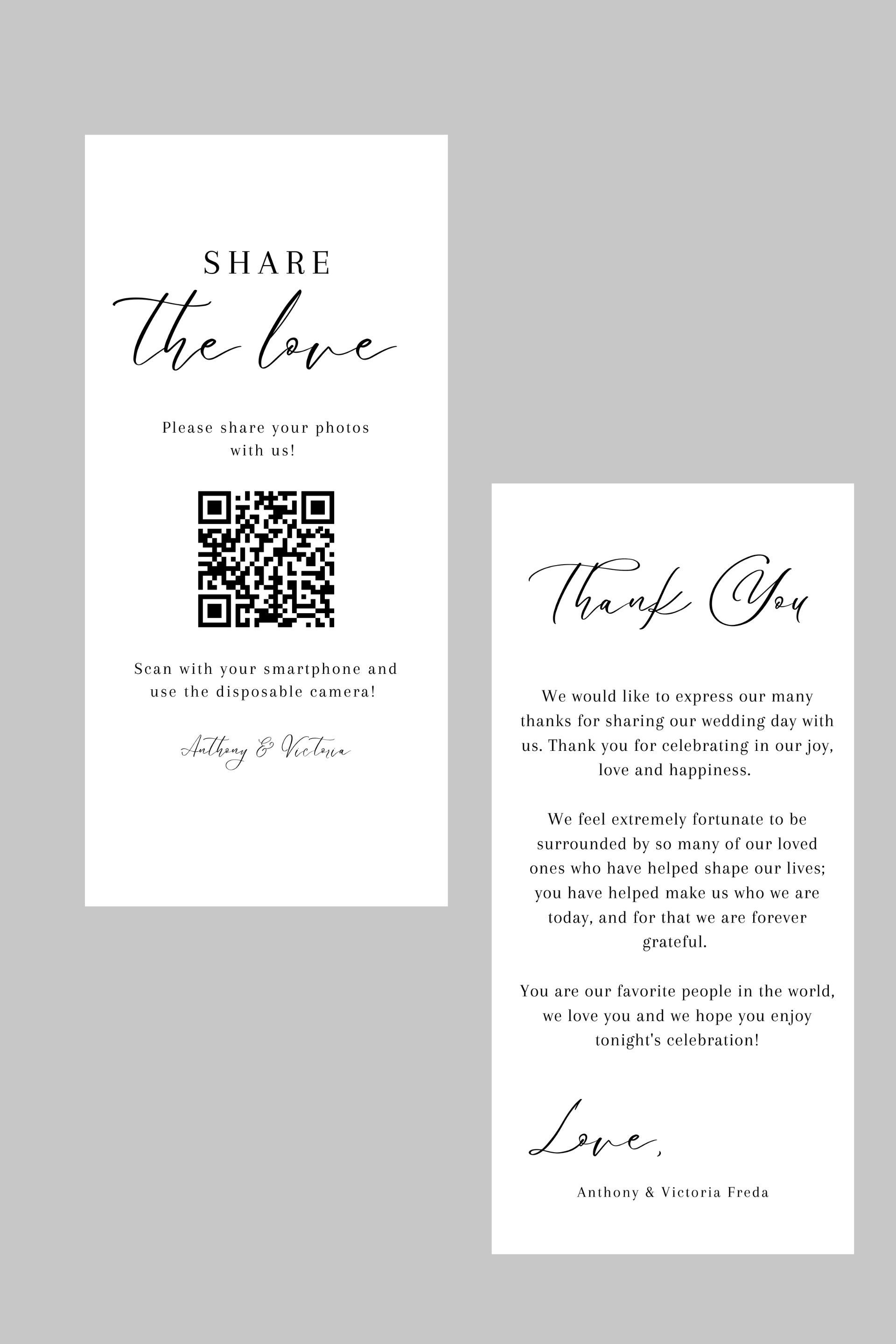 Camera QR Code / Thank You Card Template Thank You Template Download ...