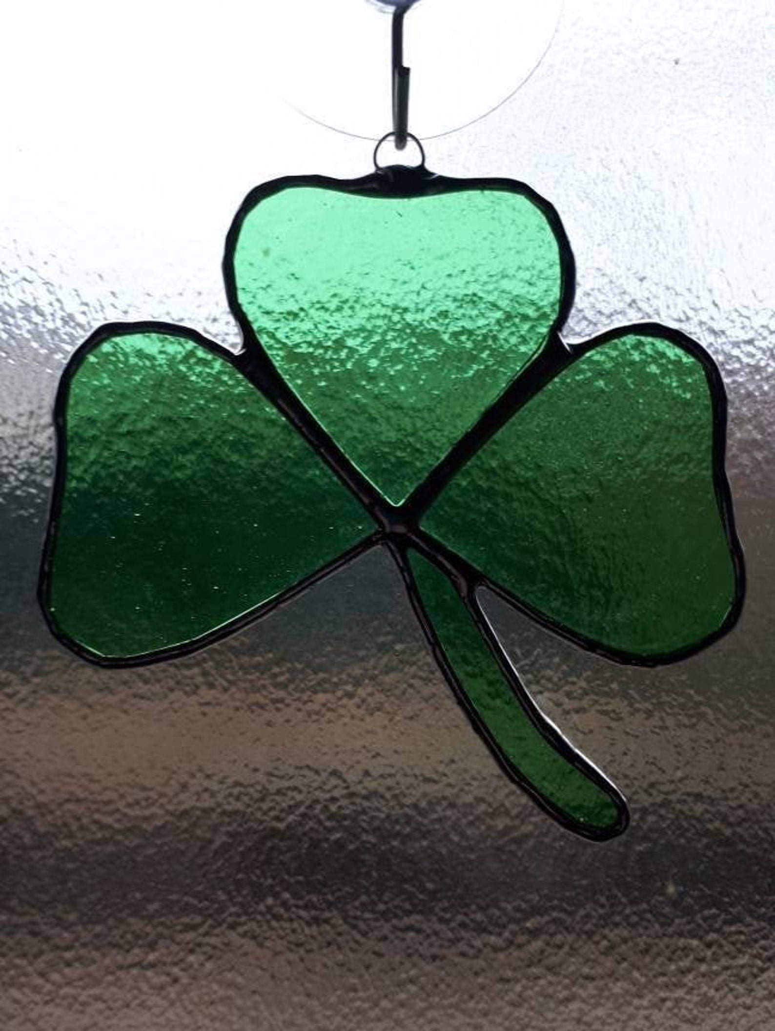 Stained Glass Shamrock Suncatcher Irish Gift St - Etsy