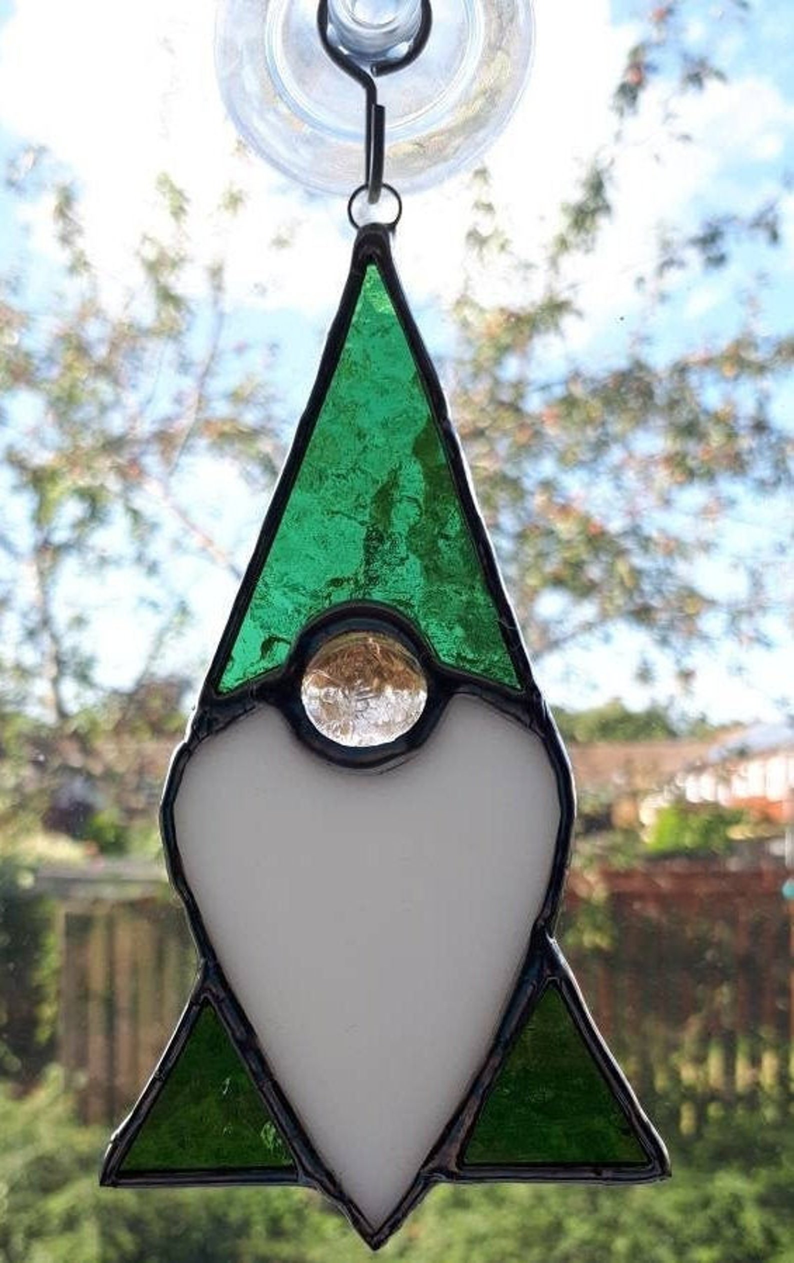 Stained Glass Scandinavian Gnome Tomte Suncatcher Christmas - Etsy