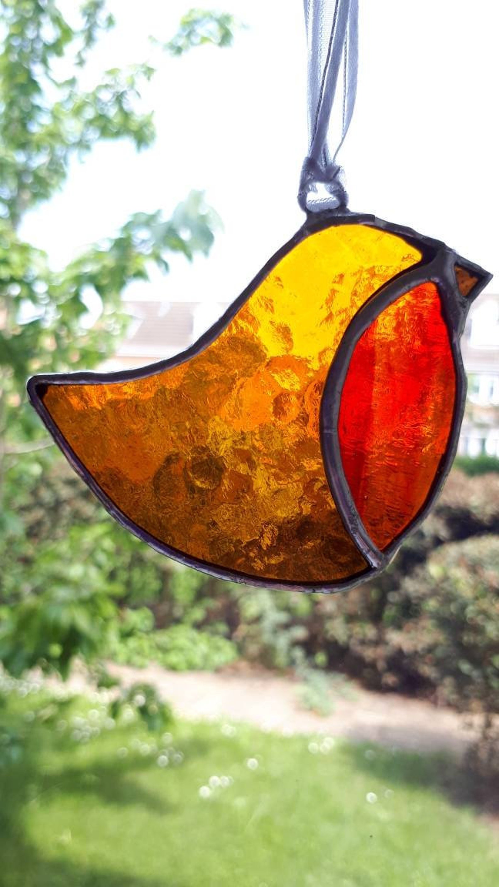 Stained Glass Robin Suncatcher Christmas Decoration Sun | Etsy UK