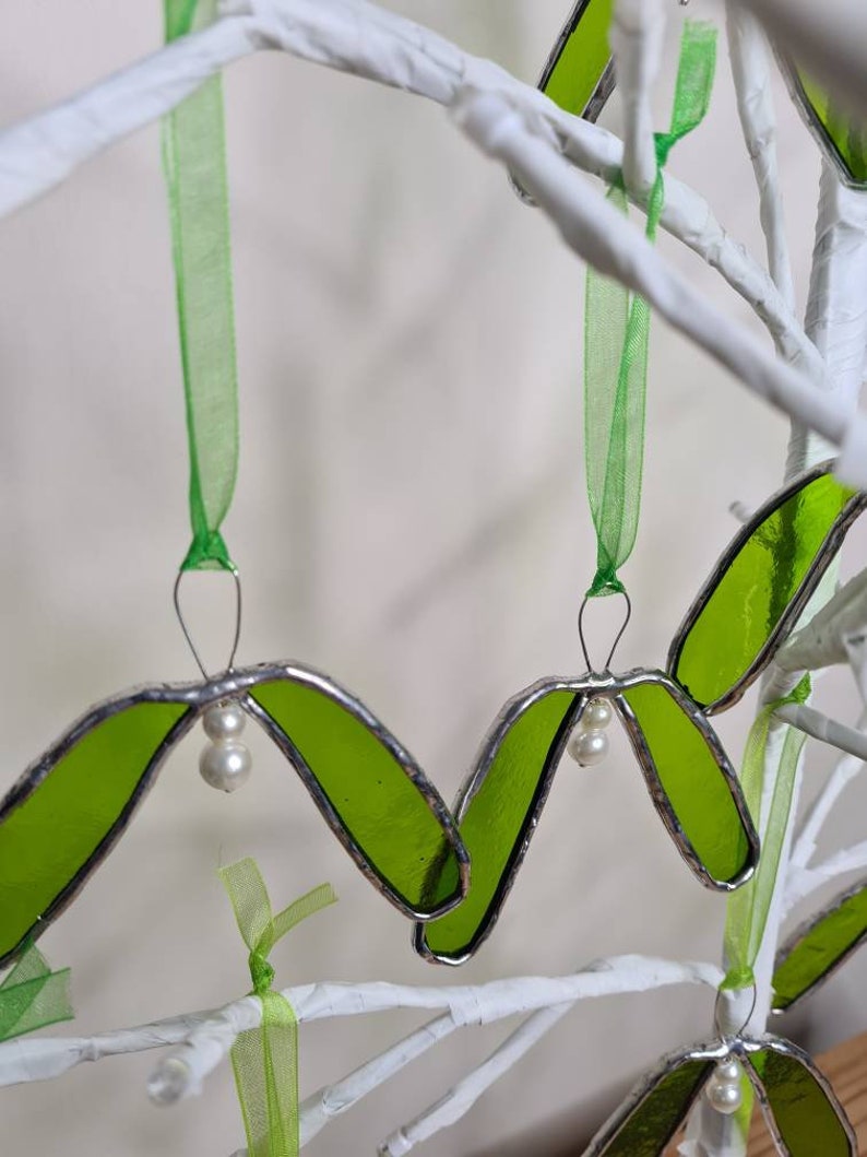 Stained Glass Mistletoe Suncatcher Christmas Decoration - Etsy UK