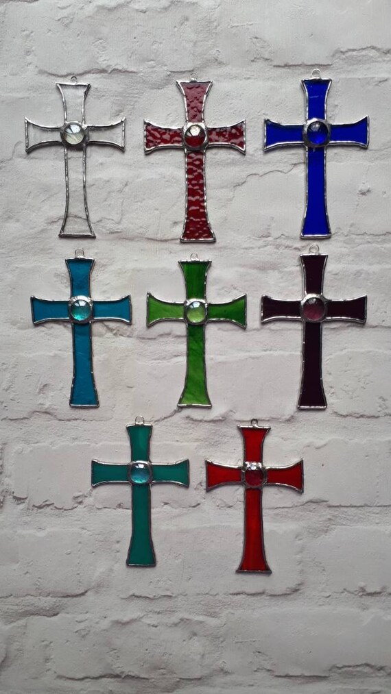 Stained Glass Cross Suncatcher