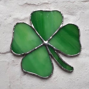 Stained Glass Four Leaf Clover Shamrock Suncatcher, Irish Gift, St ...