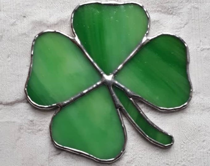 Stained Glass Four Leaf Clover Shamrock Suncatcher, Irish Gift, St ...