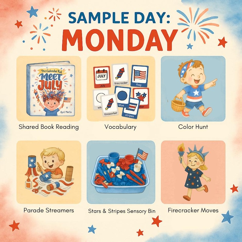 Red, White & Blue Toddler Activity Pack | 4th of July Printables for ...