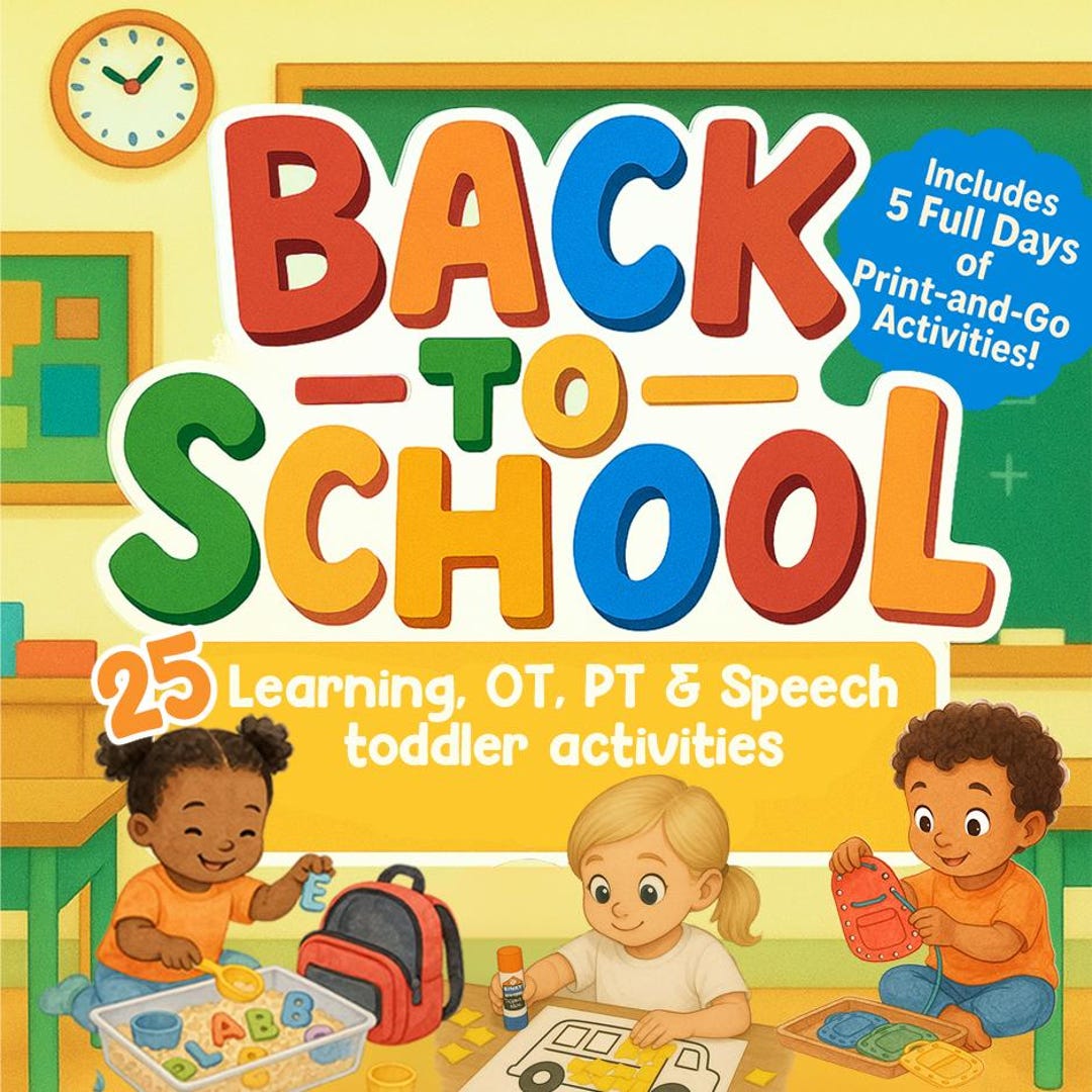Back to School Toddler Activity Pack | Preschool Printable | 5-day OT ...