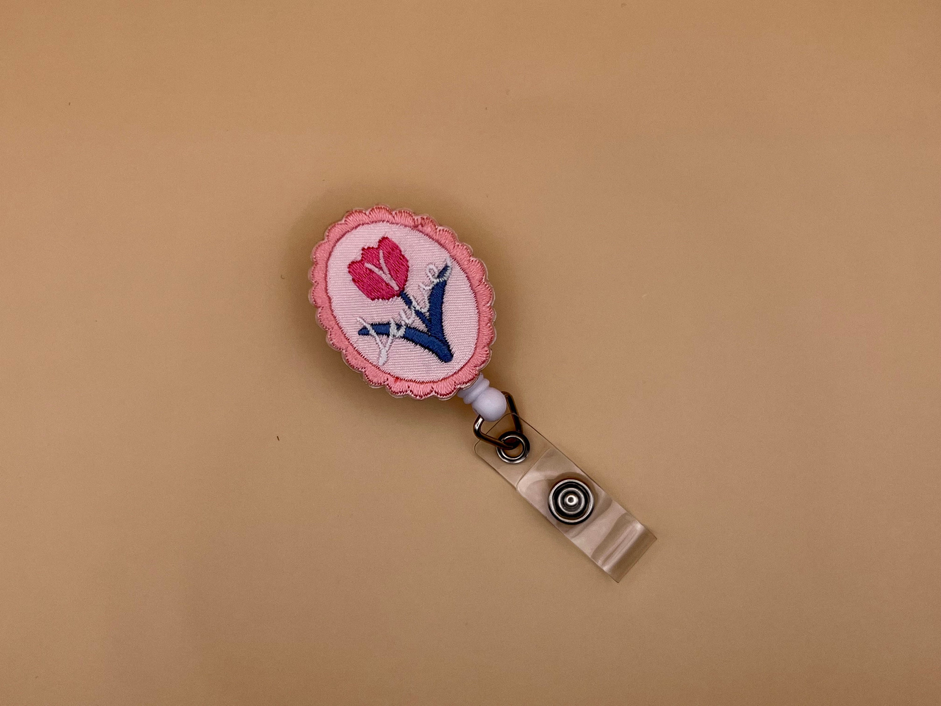 Tulip Postage Stamp Badge Reel for Nurses, Doctors, Respiratory ...