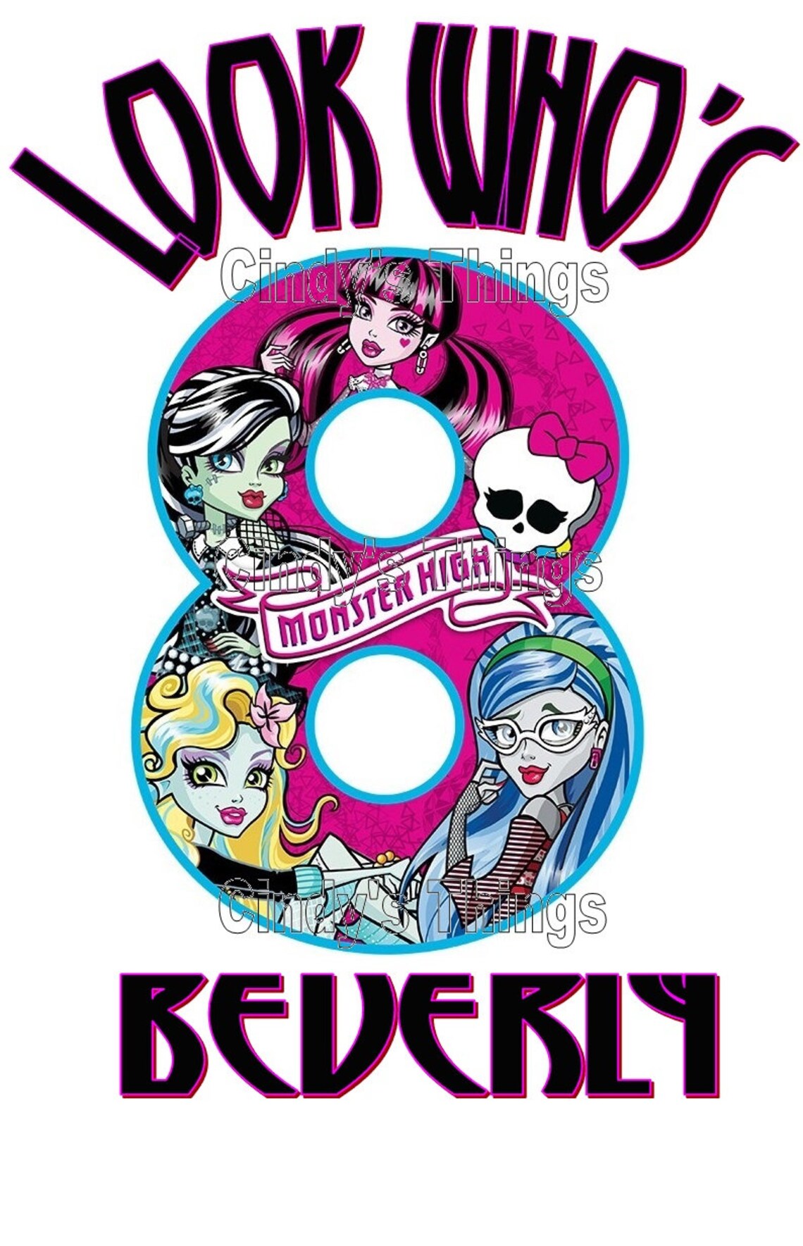 Monster High Birthday Numbers T Shirt Iron on Transfer | Etsy