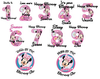 Minnie Mouse Numbers - Etsy