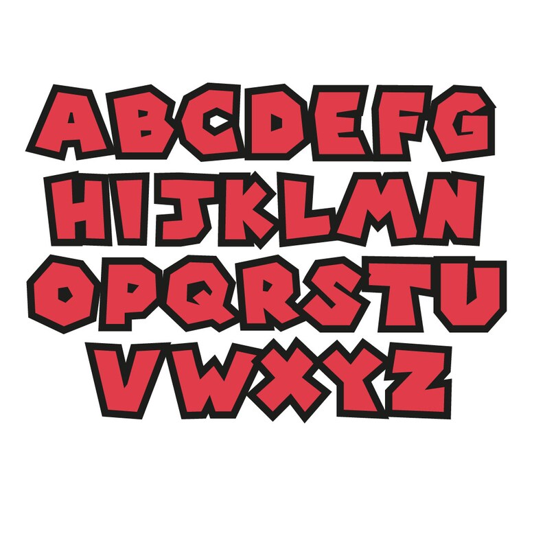 Mario Time Font Mario Bros Inspired Alphabet & Numbers - Etsy