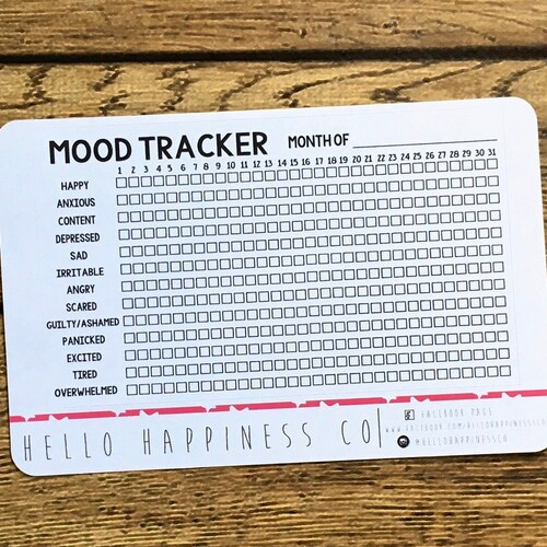 MINI Monthly Mood Tracker - Etsy