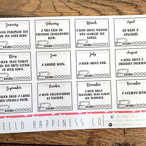 Complete Reading Challenge Planner Stickers Four Pages - Etsy