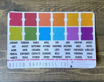 Balanced Eating Check List Stickers, 5 Food Group Tracking Planner ...