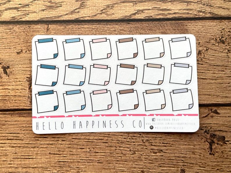 Mini Sticky Notes Planner Stickers Many Color Options - Etsy