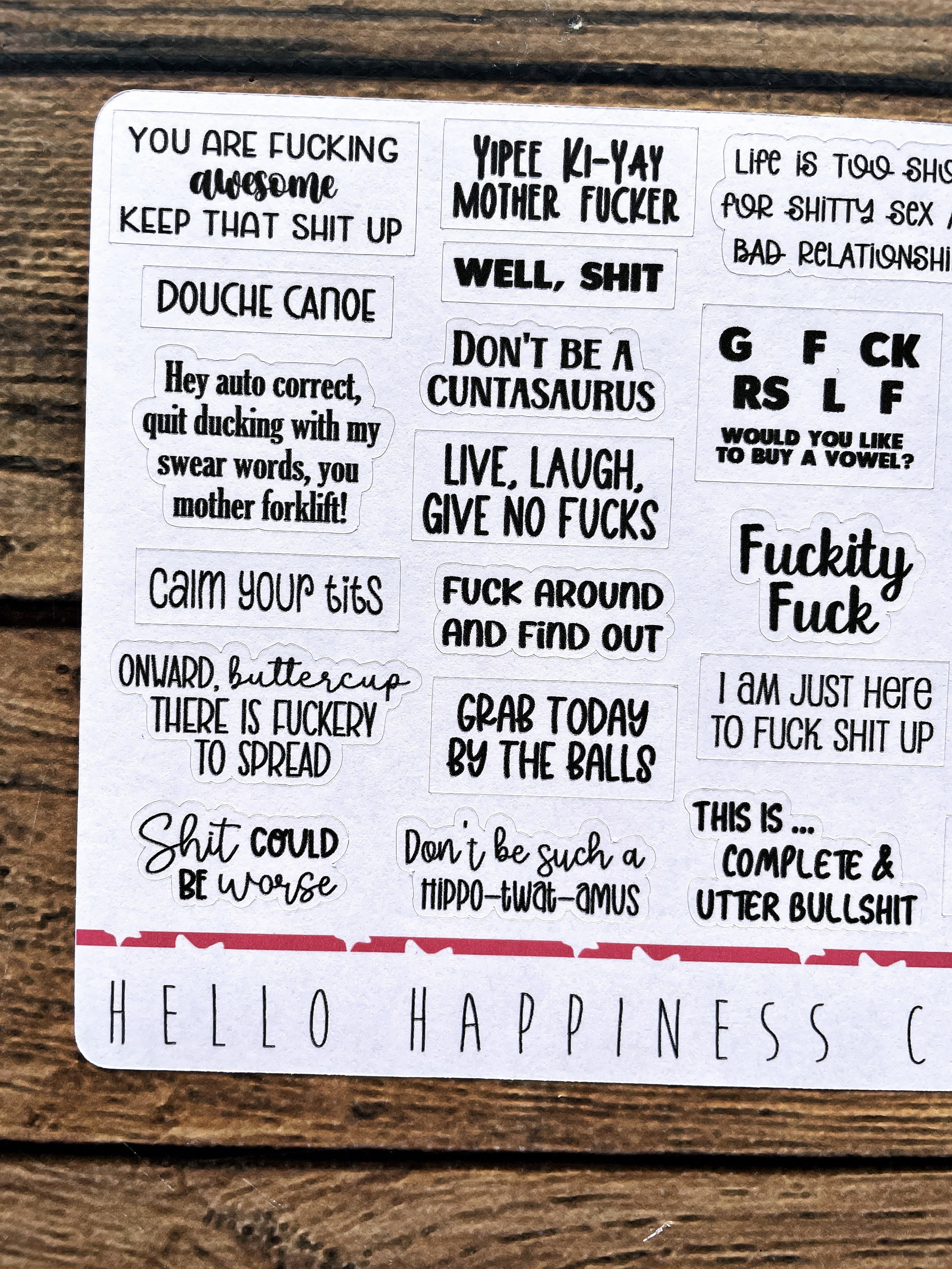 Swear Words and Insults II Quote Planner Stickers Swear - Etsy