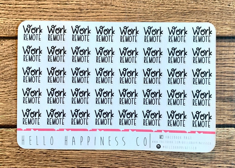 Work Remote Hand Lettered Planner Stickers - Etsy