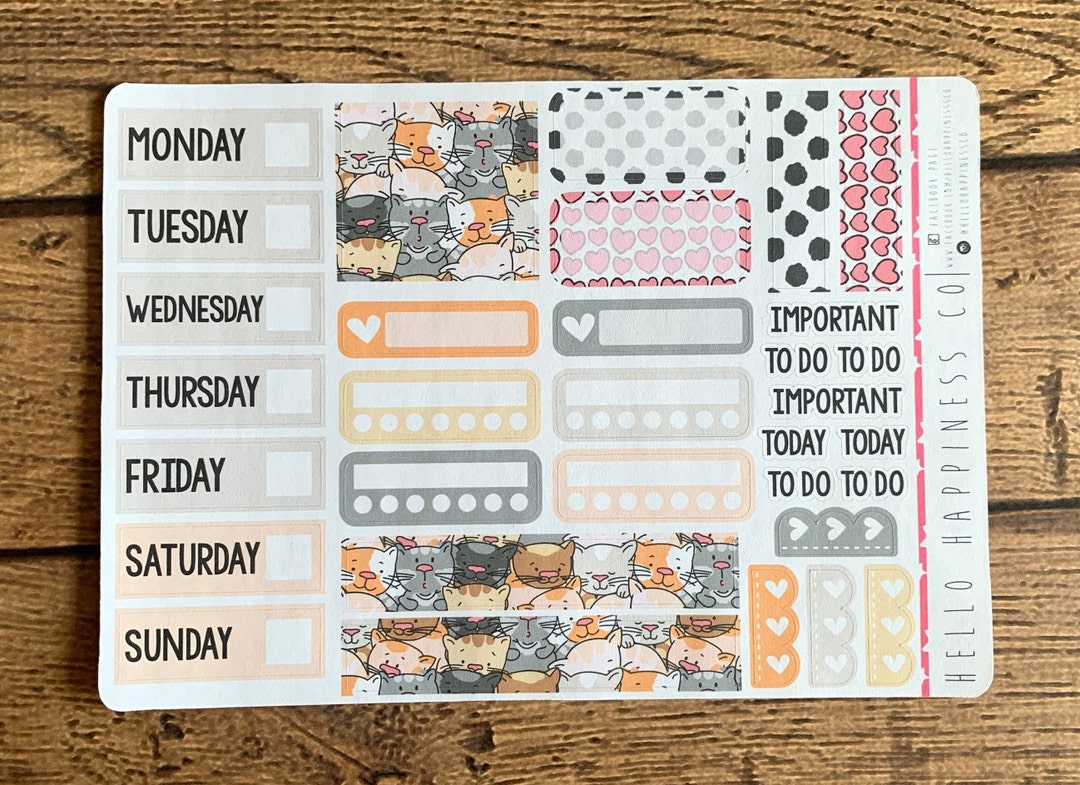 Printpression Weeks Weekly Kit Cats - Etsy