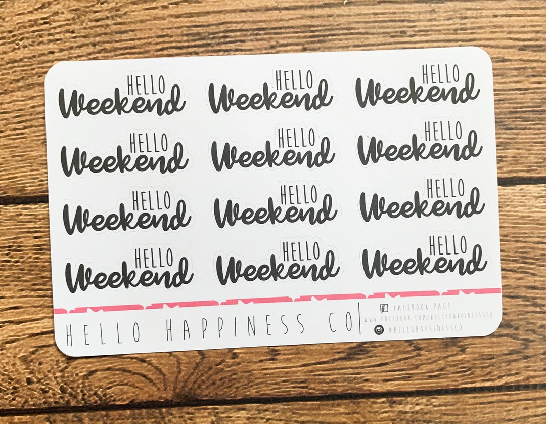 Hello Weekend Typography Planner Stickers - Etsy