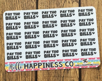Pay Day & Pay Bills Printable Planner Stickers - Etsy