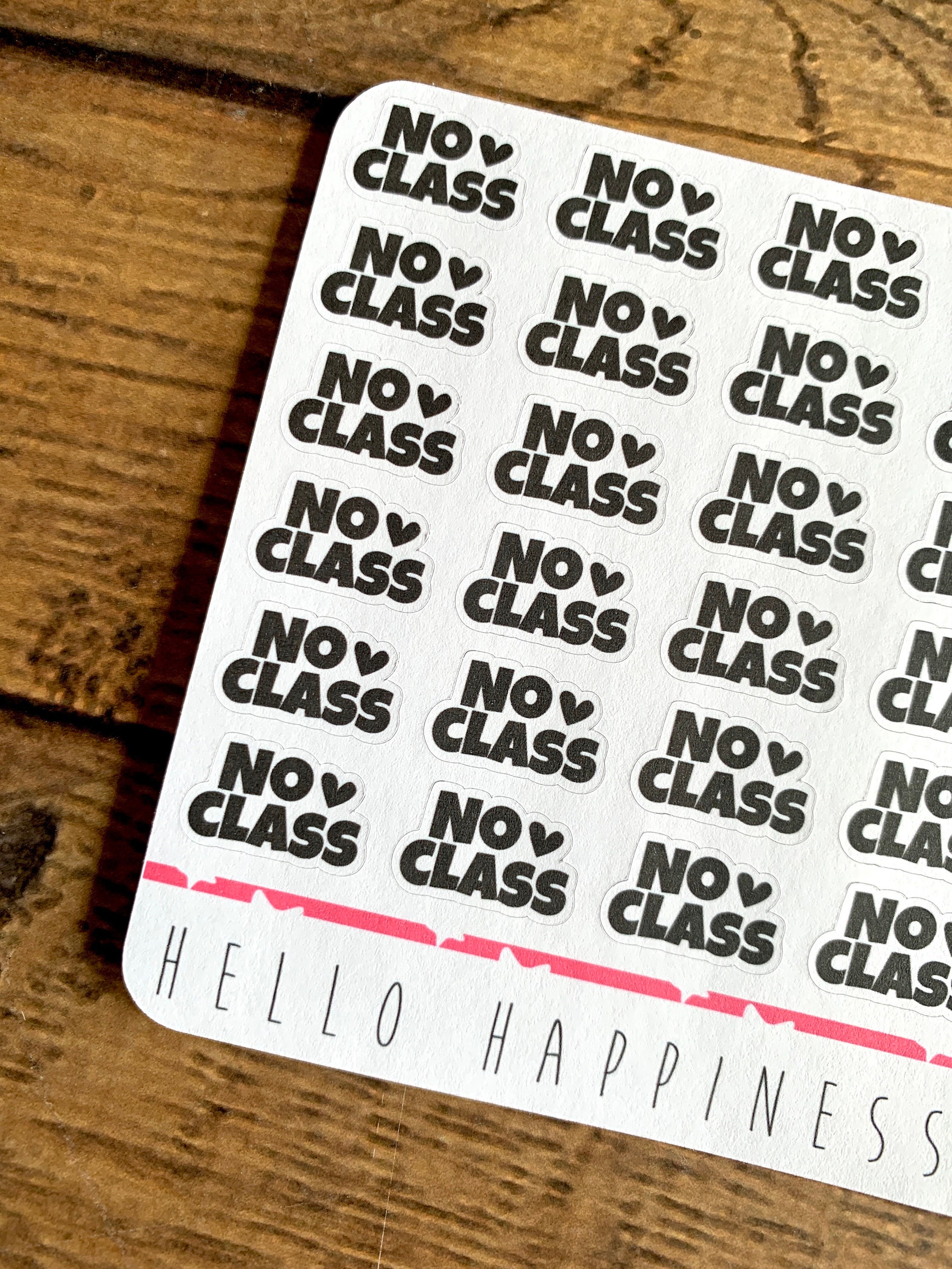 No Class Chunky Typography Stickers College Planner Stickers | Etsy