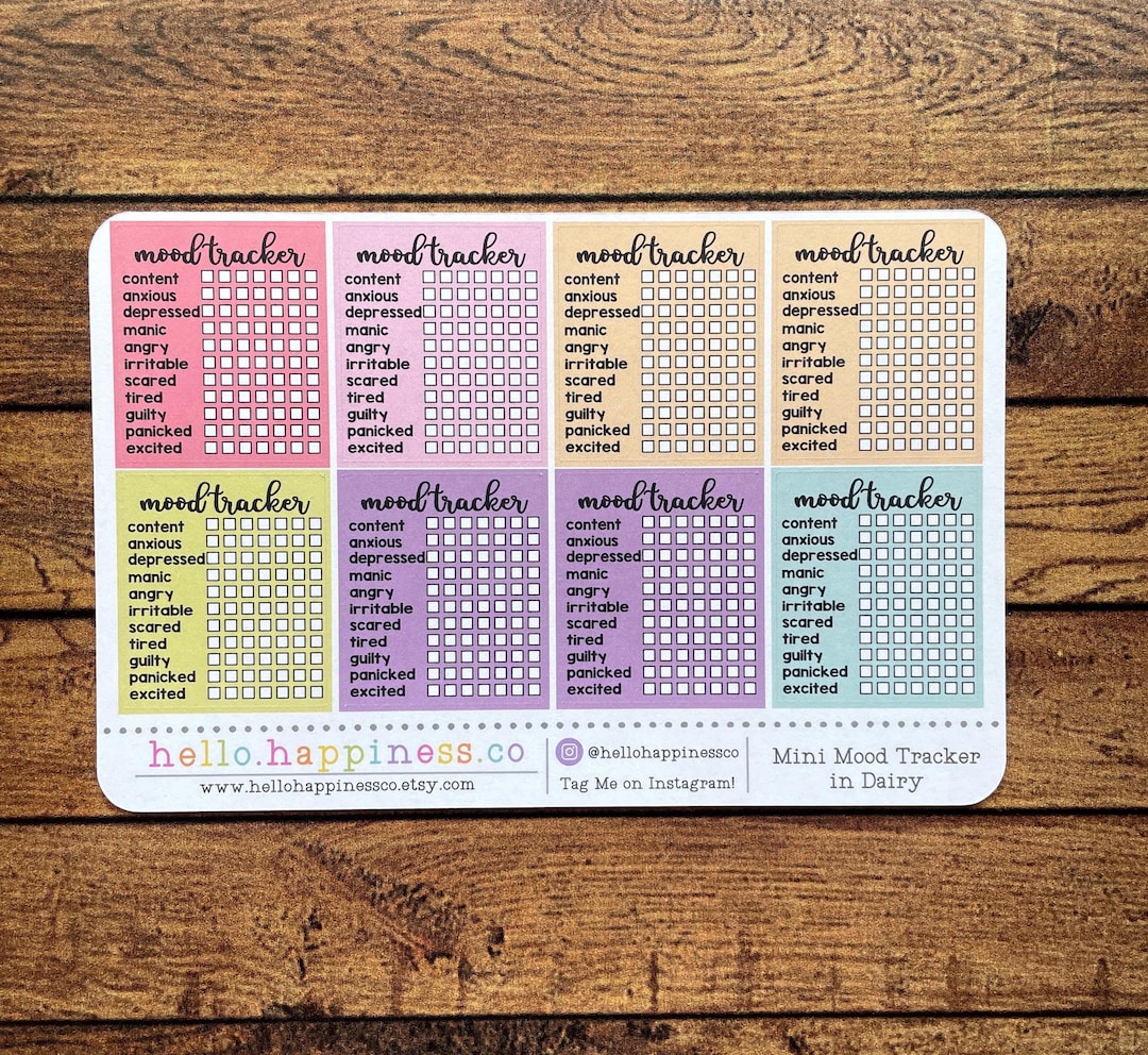 Mini Customizable Weekly Mood Trackers - Planner Stickers - 1.3 Inches ...