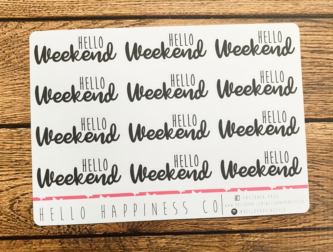 Small Hello Weekend Typography Planner Stickers - Etsy