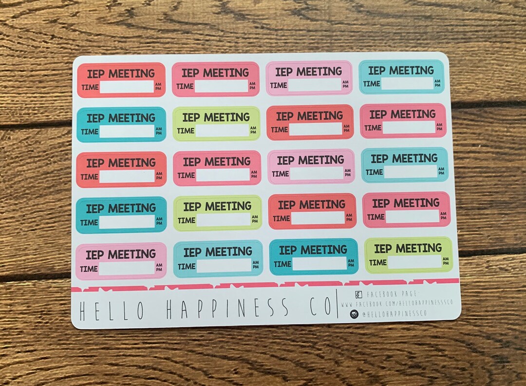 IEP Meeting Planner Stickers - Many Color Options - Etsy