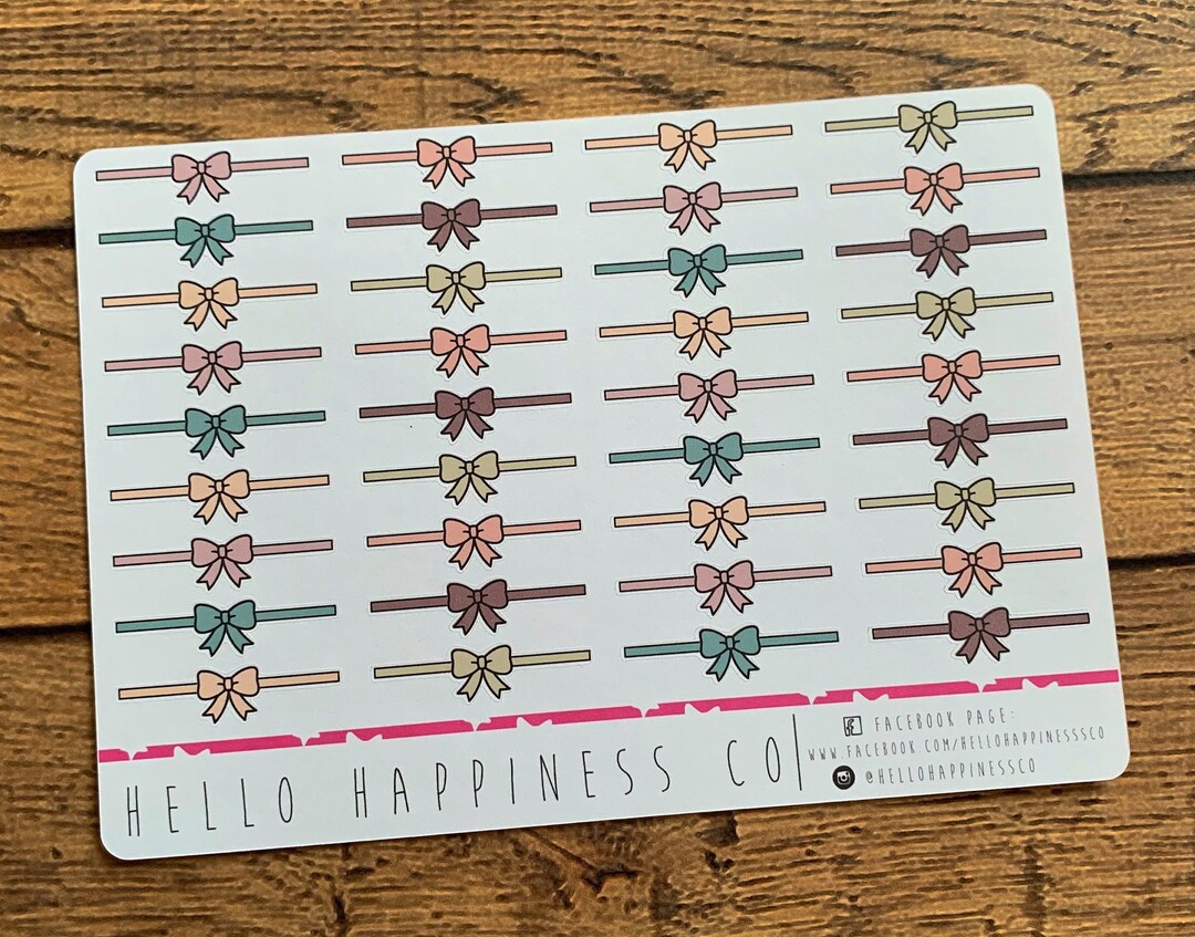 Bow Dividers Planner Stickers - Many Color Options - Etsy