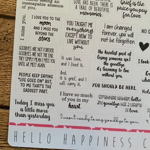 Grief and Loss Quote Planner Stickers - Etsy