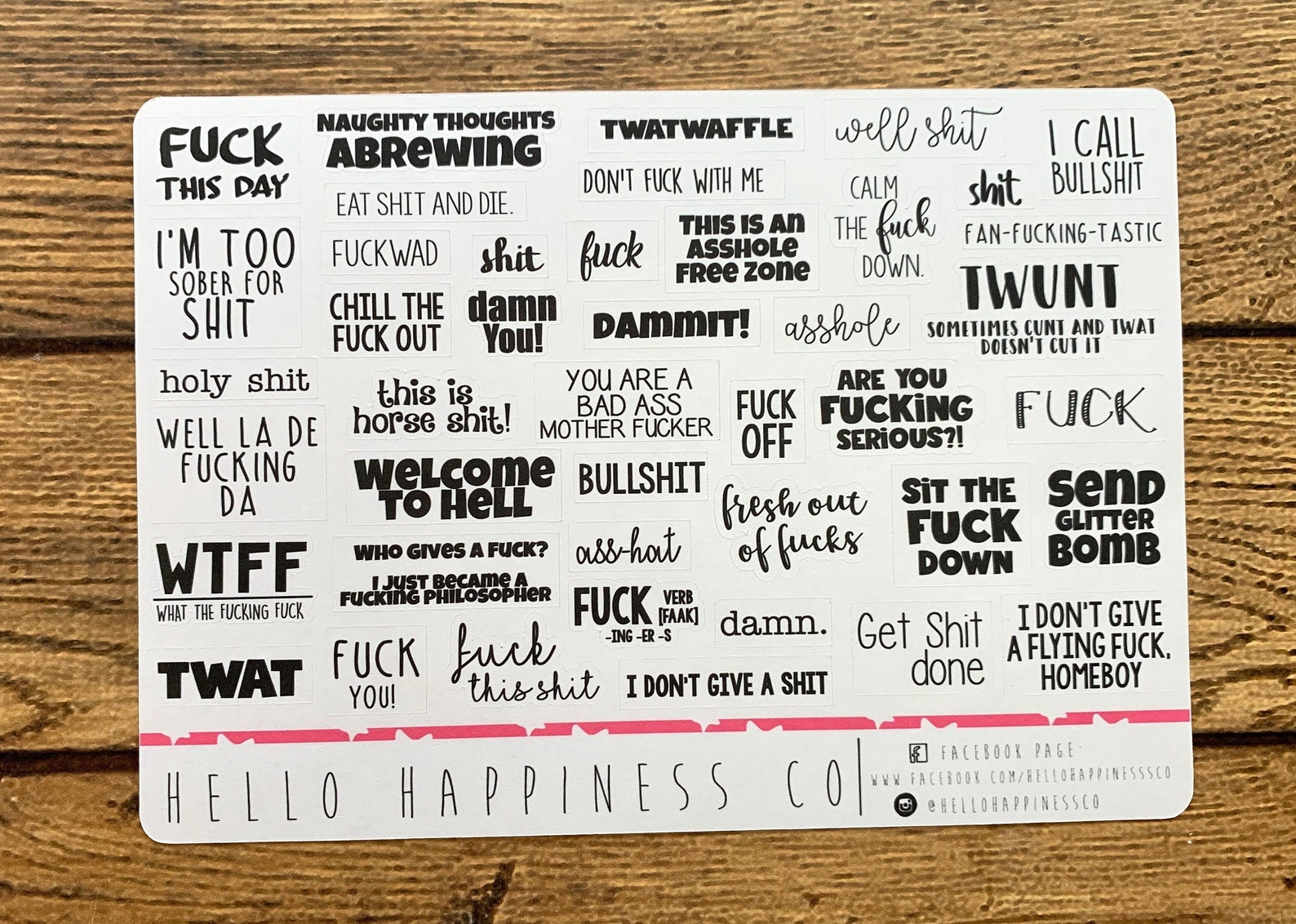 Swear Words and Insults Planner Stickers Quote Sheet - Etsy