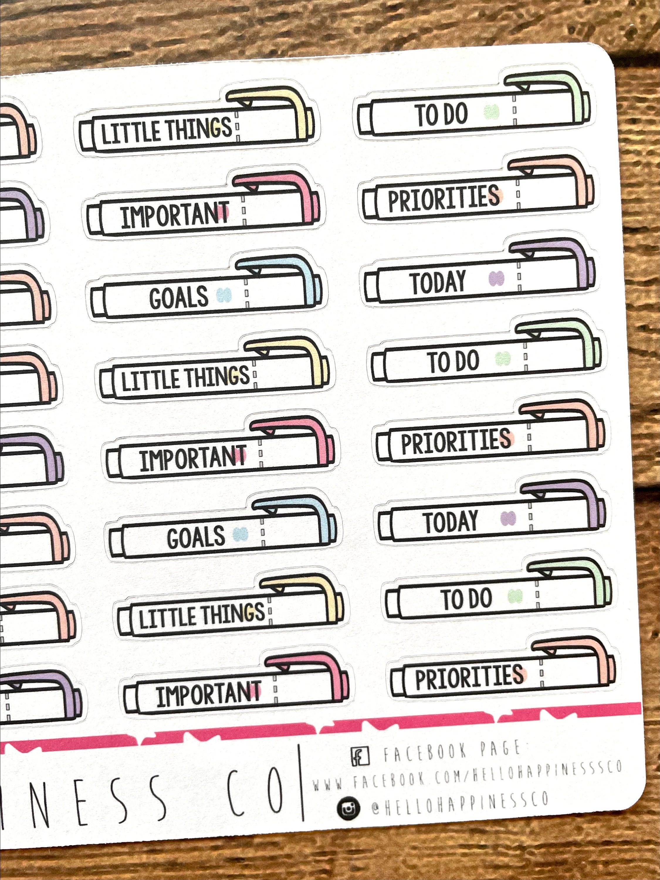 Pastel Highlighter Headers - Planner Stickers - Etsy