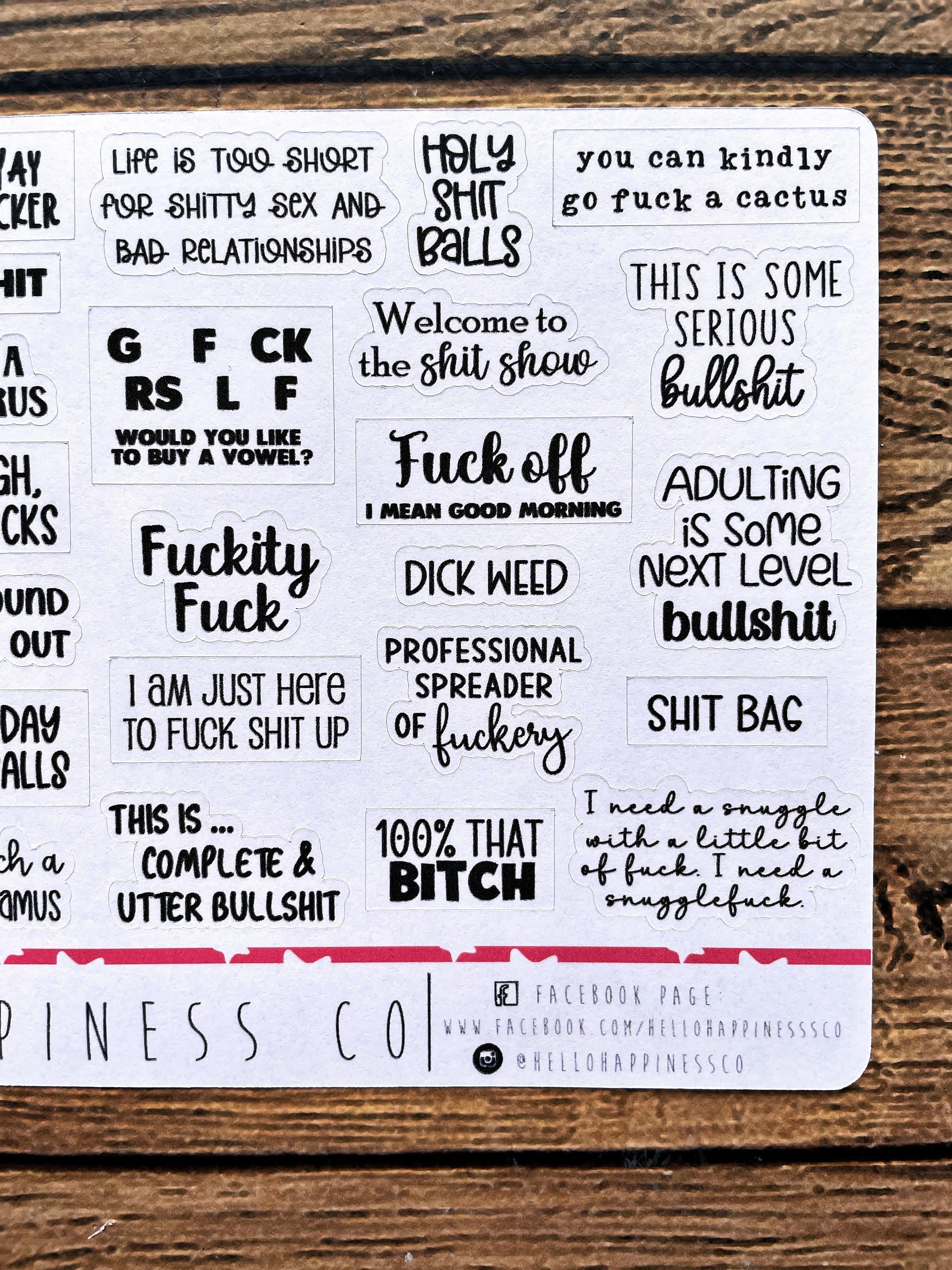 Swear Words and Insults II Quote Planner Stickers Swear - Etsy