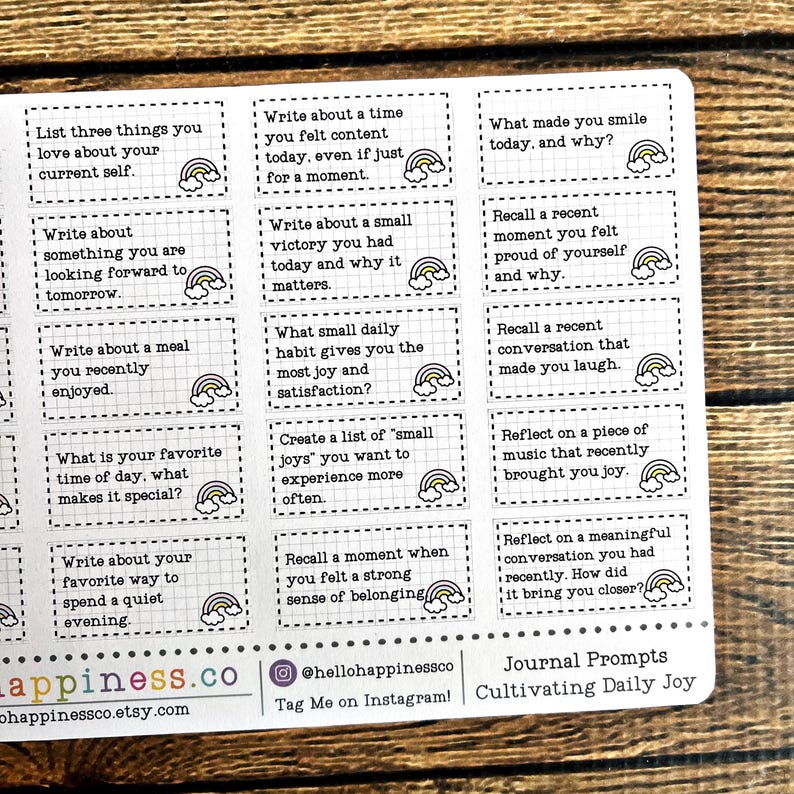 Daily Joy Journal Prompts Stickers - Planner Stickers - Etsy