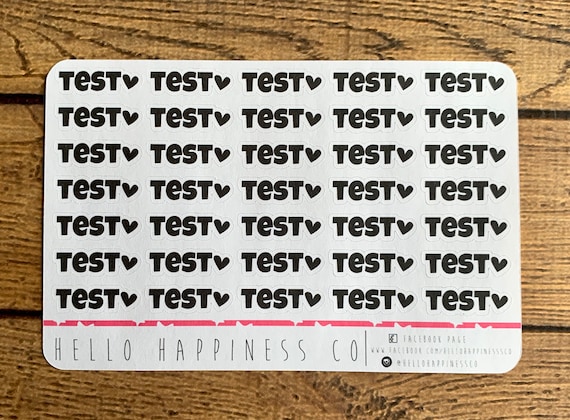 Test Chunky Typography Stickers College Planner Stickers - Etsy