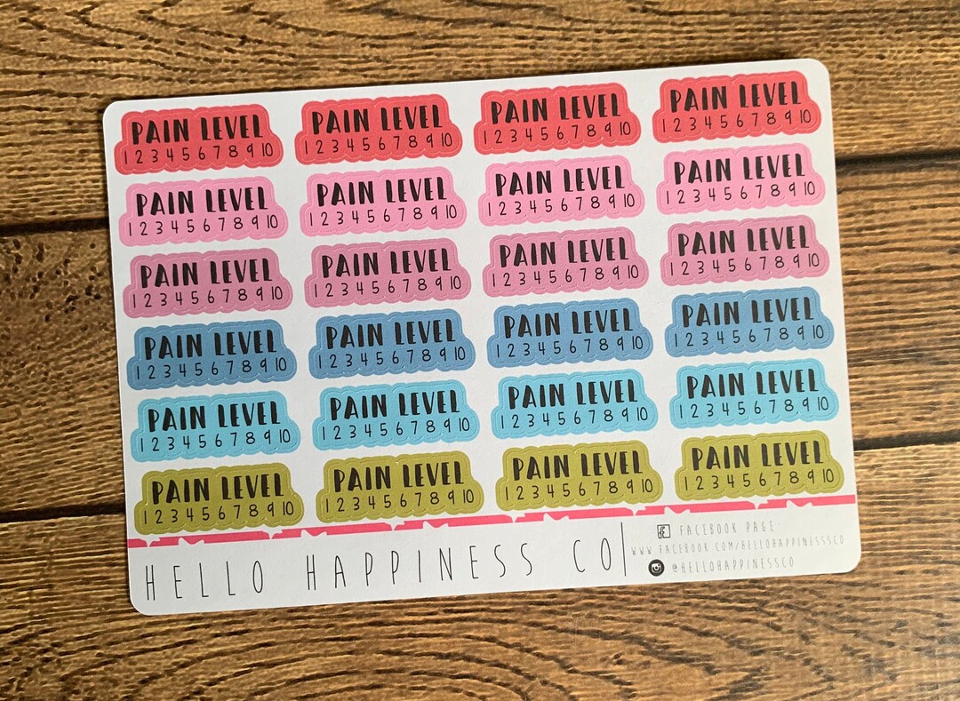Pain Tracking Planner Stickers - Many Color Options- Multiple Sizes ...