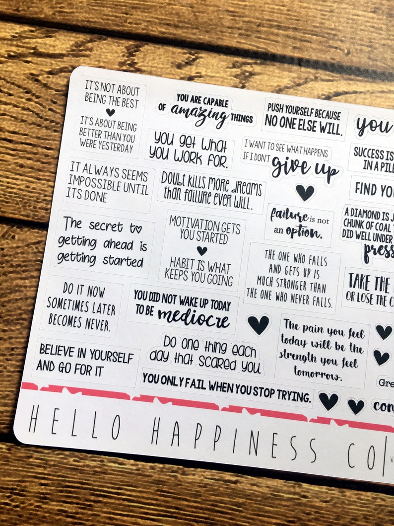Motivational Quote Planner Stickers - Etsy