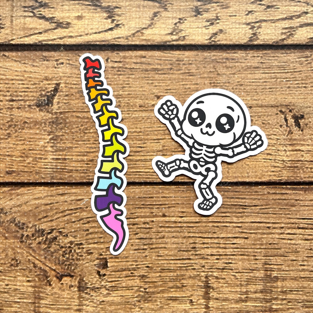 Rainbow Spine or Dancing Skeleton - Glossy & Holographic Overlay ...