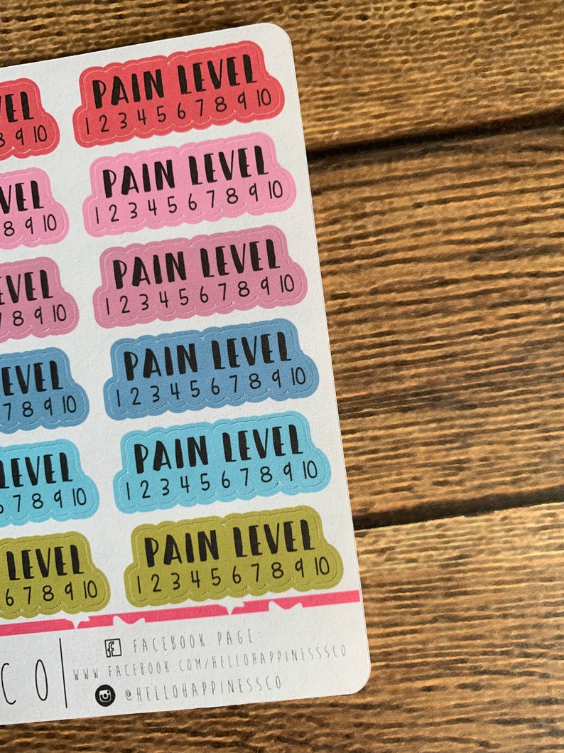 Pain Tracking Planner Stickers Many Color Options | Etsy