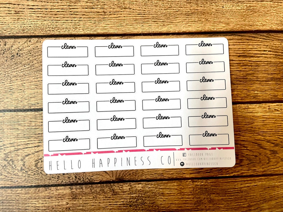 Script Clean Task Boxes - Hand Lettered Planner Stickers - Multiple ...