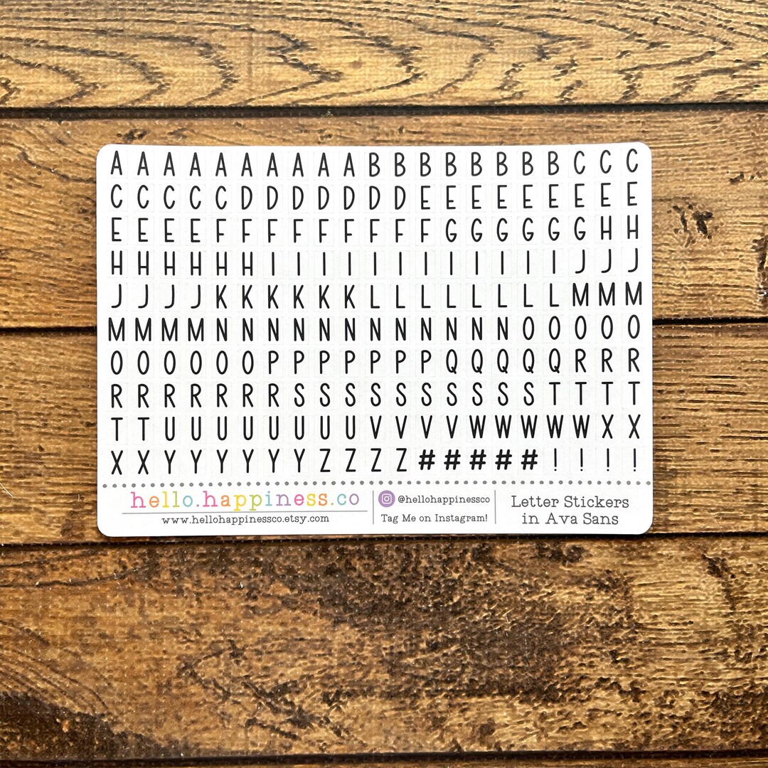 Ava Sans Font Alphabet Stickers - Letter Stickers - Planner Stickers ...