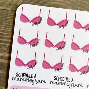 Self Breast Exam - Schedule Mammogram - Mammogram Appointment - Planner ...