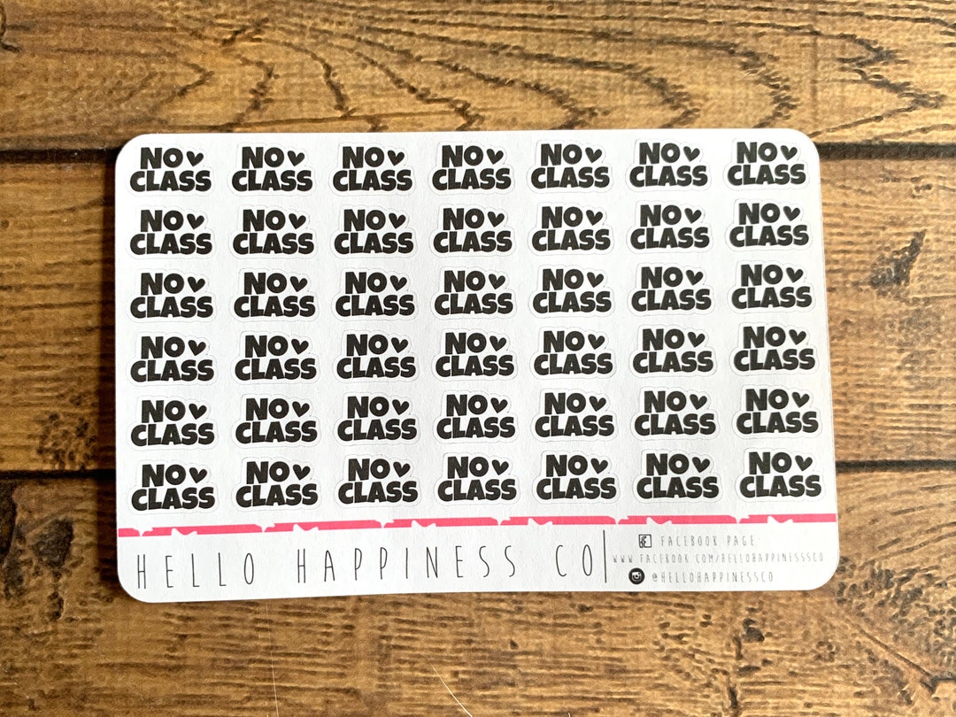 No Class Chunky Typography Stickers - College Planner Stickers - Etsy