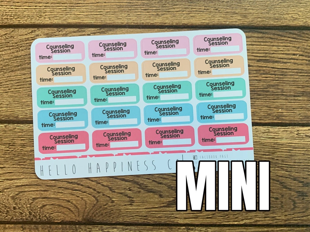 MINI Counseling Session Planner Stickers Many Color Options - Etsy