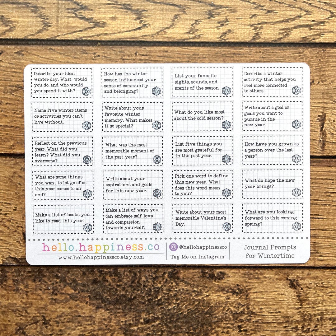 Wintertime Journal Prompts Stickers: Goal Setting, Memories - Etsy
