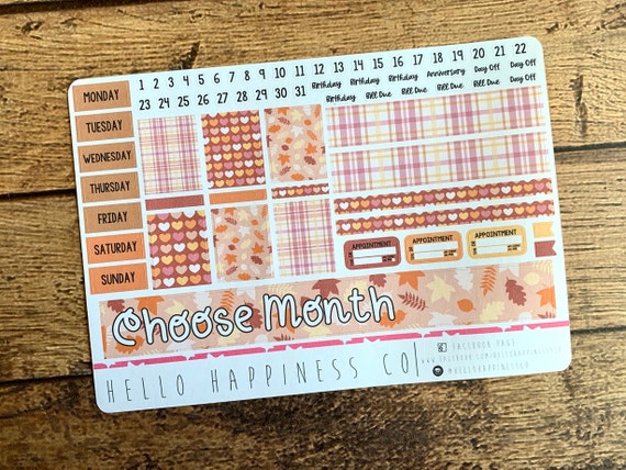 Printpression Monthly View Kit Pumpkin Spice - Etsy