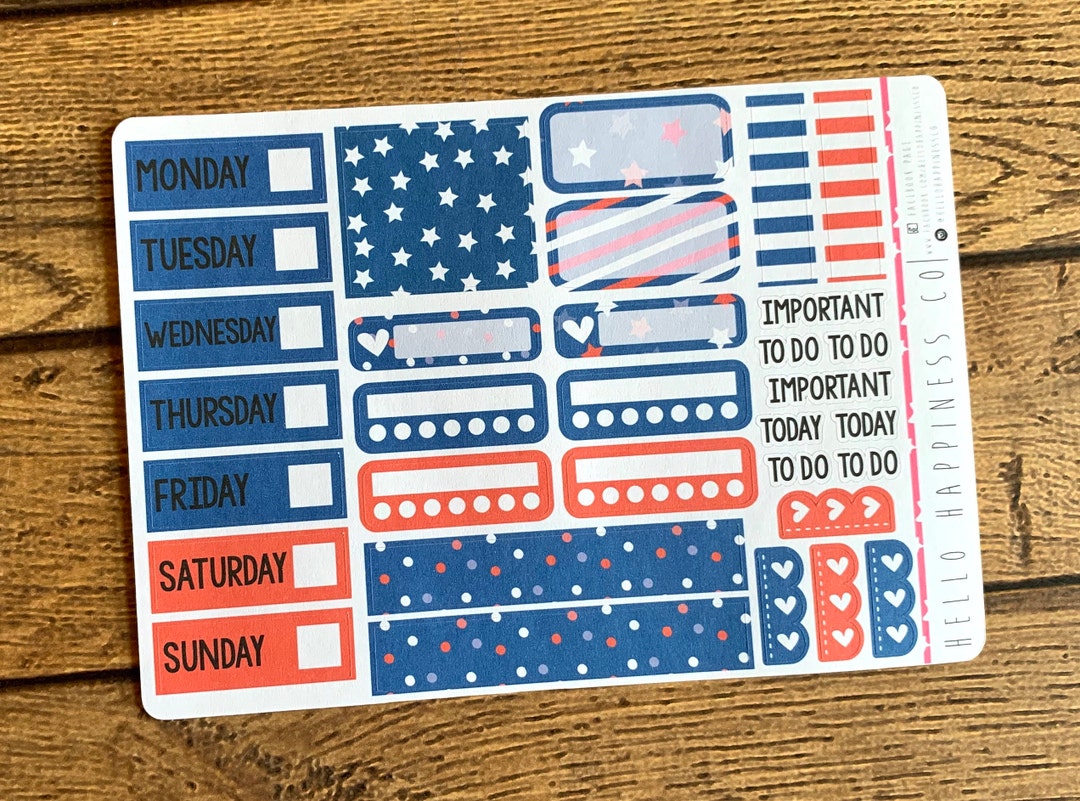 Printpression Weeks Weekly Kit Land of the Free - Etsy