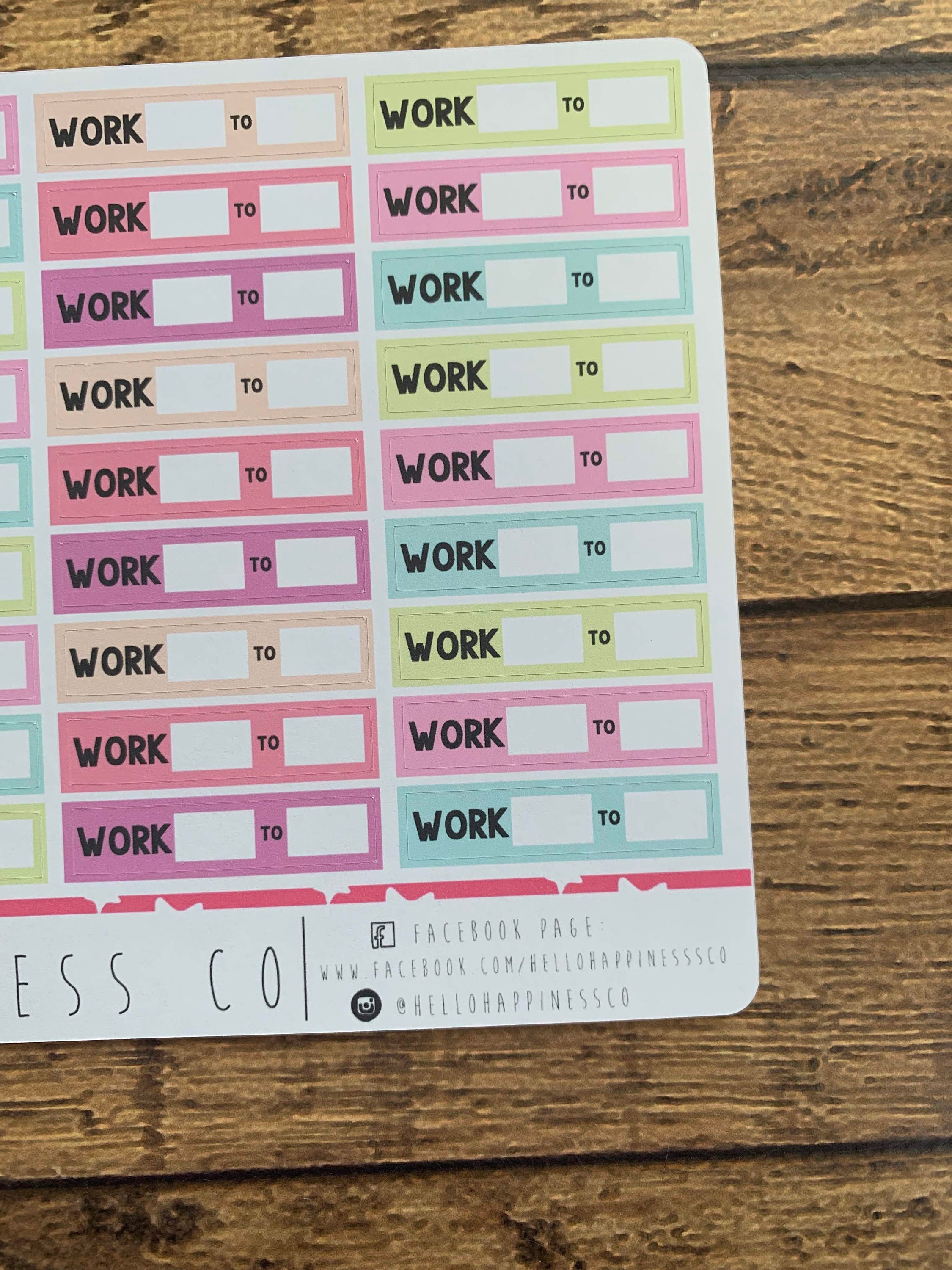 Work Schedule Planner Stickers Many Color Options | Etsy