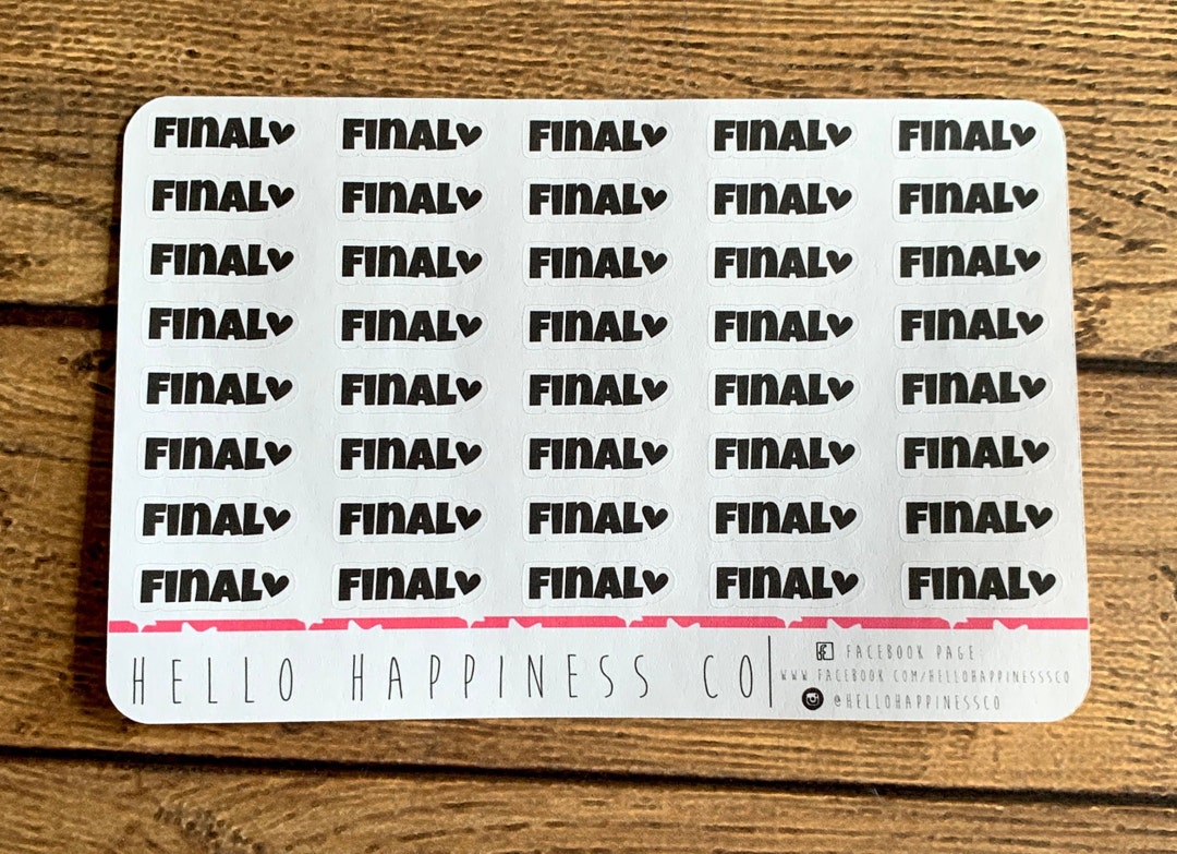 Final Chunky Typography Stickers College Planner Stickers - Etsy